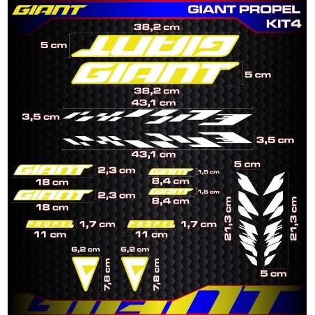 Stickers for GIANT PROPEL bicycle frame Kit4 at the best price.